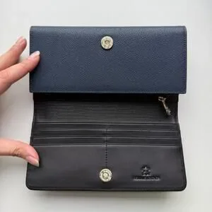 Renzo Costa | Bags | New Renzo Costa Navy Leather Fold Over Wallet ...